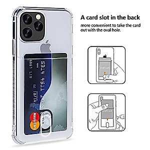 SZINTU iPhone 12 Mini Clear Case - Card Holder Slot, Slim Fit, Wireless Charging Compatible, TPU Shockproof Wallet Bumper