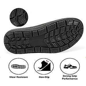 Eagsouni Snow Boots Womens Winter Ankle Boots Ladies Warm Fur Lined Booties Thickening Shoes Zip Flat Sneakers Outdoor Booties High Top Black, US 10, 42 EU