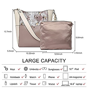 BOSTANTEN Women's Leather Designer Handbags Tote Purses Shoulder Bucket Bags SnakePrint