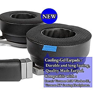 YunYiYi Virtuoso XT Upgrade Cooling-Gel Ear Cushions Compatible with Corsair Virtuoso RGB Wireless SE /Virtuoso XT Gaming Headphones,Hybrid Fabric Memory Foam,Increased Thickness