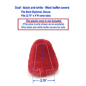Large Dual 100% Lamb Wool Buffer Covers Fit 2.75”Dia x 4”High - Beck Diplomat, Deluxe Shoe Polishers