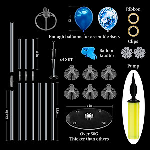 ZJDHPTY Blue Balloon Stand Centerpiece Table Decorations for Men's Birthday Father's Day Retirement Graduation Decorations Class of 2025(Blue set4)