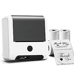 Memoking Bluetooth Label Maker - M200 Thermal Label Printer for Small Business, Address, Logo, Mailing, Office Organization, Kitchen, Label Maker Machine for Phones & PC, 3 Roll Labels