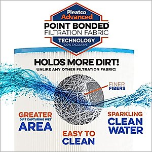 Pleatco PSR100-EC Pool Filter Cartridge Replacement for Unicel: UHD-SR100, Filbur: FC-2550, OEM Part Numbers: WC108-58S2X, White