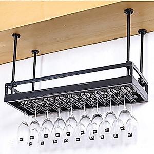 Stylish Simplicity Industrial Creative Wine Rack Cup Holder, Wall Display Rack Leisure Bar Rack Wine Rack, Vintage Wrought Iron Wall Decoration Wine Cup Holder, PIBM, Black