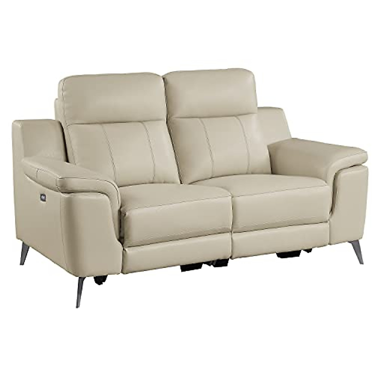 Lexicon Ezra Genuine Leather Power Reclining Loveseat, Beige