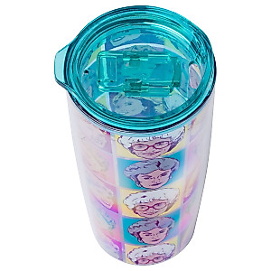 Silver Buffalo Golden Girls Character Grid Double Wall Travel Tumbler w/Slide Close Lid, 20 Ounces