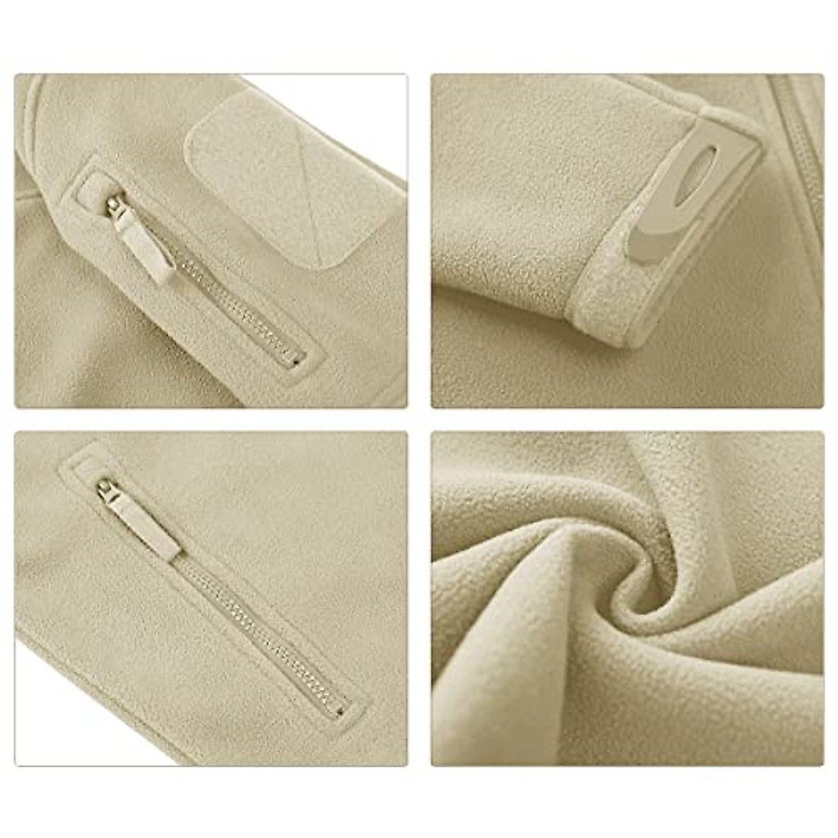 CRYSULLY Men's Winter Warm Jacket Snow Outswear Coat Fleece Lining Hiking Skiing Beige