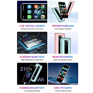 SOYES S10H Mini 4G Card Smartphone RAM 3GB ROM 32GB Android 9.0 Ultra-Thin 3.49 Inch K13 Dual Sim 4G Unlocked Student Mobile Phone Face Recognition Google(Black 3GB+32GB)