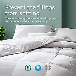 Dreamhood King White Feather and Down Blend Lightweight Comforter, Hotel Collection Down Duvet Insert, 100% Cotton Shell with Corner Tabs, 106x90 Inches