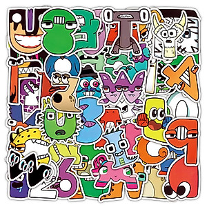Aotoes 112 Pcs Fun Stuffed Alphabet Lore Stickers,Cute Alphabet Lore Stickers for Kids,Vinyl Letters Stickers Suitable for Children's Enlightenment Education,Waterproof Preschool Stickers for Water Bottle Laptop Book Scrapbook,Suitable for Birthday Party
