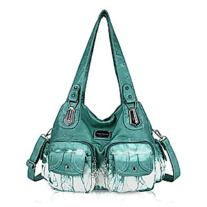 Angel Barcelo Hobo Bags for Women Soft PU Leather Shoulder Bags Fashion Hobo Bags Large Purses and Handbags Blue Green