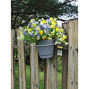 Esterno Metal Wall Ring Planters (8-Inch, White); Wall-Mounted Garden Pot Holders