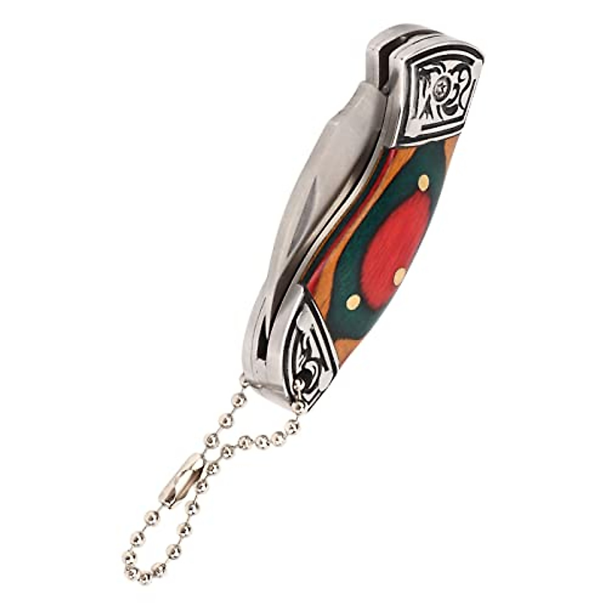 Naroote Folding Pocket Knife, Corrosionresistant Stainless Steel Blade, Durable Pocket Knife, Small Sharpness for Outdoor Use (Red Yellow Green)