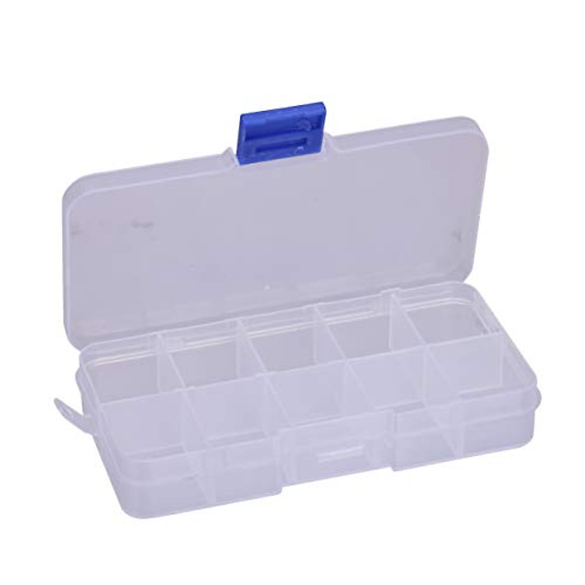 2Tomato Shipping Supplies 1pc Clear Rectangle Plastic Storage Box 10 Slots Small Compartment Organizer Vitamine Medicine Pill Jewelry Bead Findings Container Box spb17