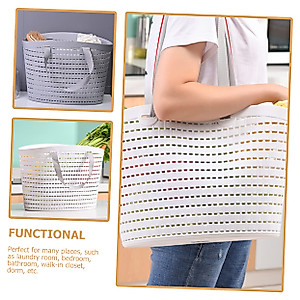 2pcs Plastic Laundry Basket Shopping Tote Bag Plastic Hanger Chicken Egg Basket Picnic Basket Bath Basket Laundry Basket Plastic Clothes Holder Sundries Organizer Hollow-out Basket