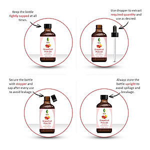 SVA Grapefruit Essential Oil Pink – 4 Fl Oz – 100% Natural Grapefruit Oil - for Diffuser, Hair Care, Face, Skin Care, Aromatherapy, Scalp and Body Massage, Soap and Candle Making - with Dropper