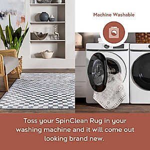 nuLOOM Ashanti Vintage Checkers Machine Washable Area Rug, 4x6, Navy