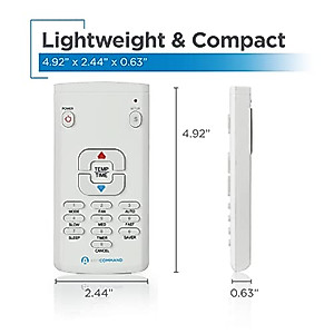 Any Command AC Remote for Over 60 Brands, Universal Air Conditioner Remote Control, Lightweight AC Remote Control Universal with Multiple Modes & Magnetic Back, White