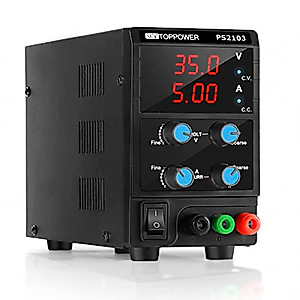 DC Power Supply Variable 3 Digital（35V 5A) CC/CV Mode Single-Output 110V with Alligator to Banana Test Lead,Test Hook Clips, Tweezers for for DIY Electronics Testing, Repairing& Researching