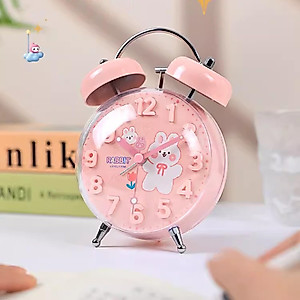 GRFIT Alarm Clocks Loud Alarm Clock for Bedrooms, Analog Alarm Clock, Small Alarm Clock, Cute Design for Kids, Battary Operation, 4 inch Digital Alarm (Color : B)