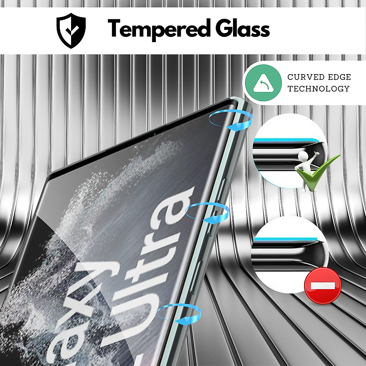 Cbus Wireless [2-Pack] Glass Screen Protector for Samsung Galaxy S22 Ultra