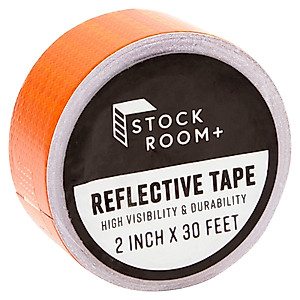 Stockroom Plus Reflective Tape - Neon Orange Outdoor Reflector Safety Roll for Trailers, Warning, Signs, Stairs, Bikes (2 in x 30 FT)