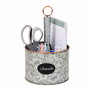 Mind Reader Caddy Utensil Holder, Silver