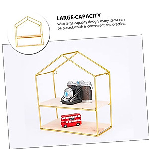 LIFKICH Wall Shelf Floating Corner Shelves Picture Shelf Ledge Decorative Wall Holder Household Decor Floating Wall Shelves Picture Frame Stand Layered Floating Shelf House Decor Metal