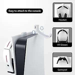 YUSPENYE 2pcs PS5 Headset Holder Accessories, 2packs PS5 Controller Stand, PS VR Holder, PS5 Headphone Holders