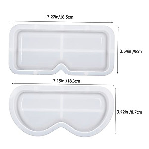 VILLCASE 4 Pcs Resin Glasses Holder Silicone Square Mold Candle Silicone Mold Coaster Resin Mold Candle Resin Mold Jewelry Storage Tray Molds Glasses Tray Resin Mold Silicone Tray Mold