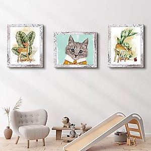 Frametory, 16x20 Poster Frame White Distressed Grain Style Frames for 16 by 20 Picture or Photo- Wide Moulding Design with Real Glass - Wall Display Hanging(2 Pack)