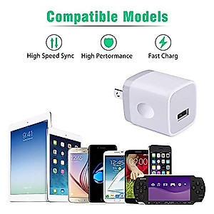 One Port Wall Charger,2 Pack Ehoho 1A Single Port USB Charging Block Cube Compatible Samsung Galaxy A54 A14 S23 S22 S21 FE A13 A53,iPhone 14 13 12 11 XR XS Max 8/7/6S Plus SE/5S,LG, HTC,Sony,Motorola