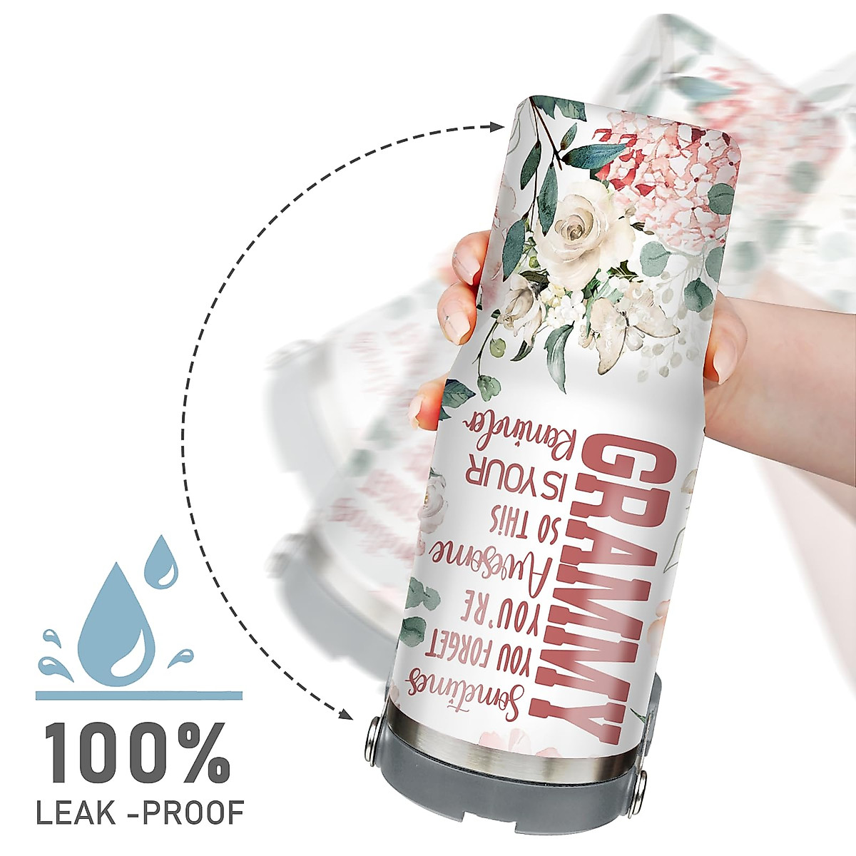 ysnifeiw 30oz Grandma Tumbler with Handle and Straw, Stainless Steel Insulated Nana Cup with Top Handle and Lid, Grandma Coofee Mug Christmas Birthday Gifts for Grammy/Gigi/Mimi