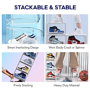 SneakerView Clear Shoe Box – 360° Clear Plastic Stackable Sneaker Storage Organizer For Sneakerhead. Professional Acrylic Shoe Display Case Men Size 15 X LARGE TYPE A