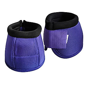 LEAFOREST 2520D Horse Bell Boots No-Turn Horse Bell Boots, Equine Ballistic Hoof Overreach Bell Boots Purple L
