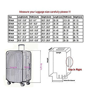 JenKin Luggage Protector Suitcase Cover PVC Waterproof Travel Suitcase Fits Most 20" 22" 24" 26" 28" (30'')