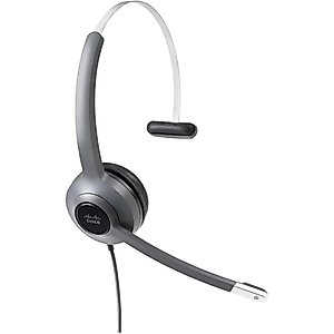 CISCO Headset 521, Wired Single On-Ear 3.5mm Headset with USB-C Adapter, Charcoal, 2-Year Limited Liability Warranty (CP-HS-W-521-USBC)