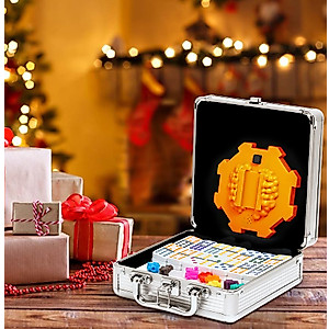 Yinlo Mexican Train Dominoes Set, Hub with Real Train Sound, Double 12 Colored Dot