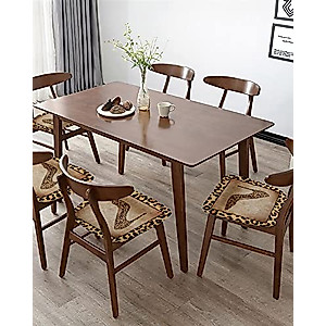 MUSEDAY Leopard Print Seat Covers for Dining Room Stretch Chair Seat Covers Set of 4, Removable Washable Chair Seat Protector Cushion Slipcovers for Kitchen, Brown Animal Texture High Heels