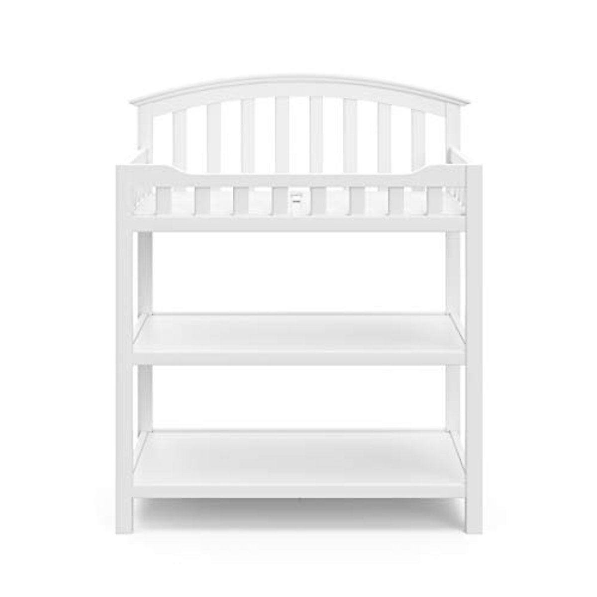 Graco Changing Table with Water-Resistant Change Pad and Safety Strap, White, Multi Storage Nursery Changing Table for Infants or Babies