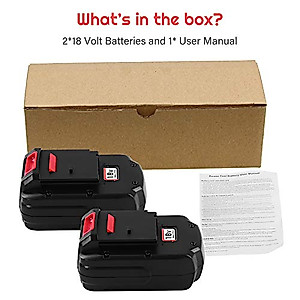 OHYES BAT 18 Volt PC18B Replacement Battery Compatible with Porter Cable 18V Battery PC18B-2 PCC489N PC18BLEX 2Packs