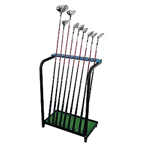 Cbhfmljd Golf Club Display Rack, Metal Golf Putter Storage Organizer 9 Clubs Free Standing, Golf Club Organizer Non-Slip and Scratch-Resistant Golf Club Storage Golf Putter Stand Holder
