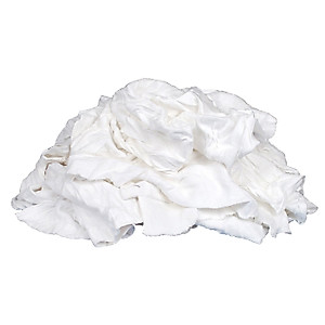 Buffalo Industries (10521) Absorbent White Recycled T-Shirt Cloth Rags - 1 lb. box - For All-purpose Wiping, Cleaning, and Polishing - Made from 100% Recycled Materials