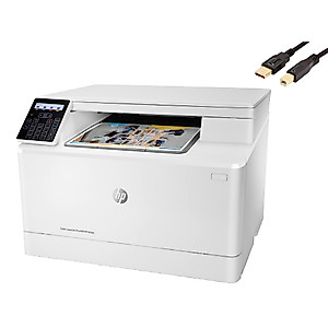 HP Laserjet Pro MFP M182nw Wireless All-in-One Laser Printer, Print Scan Copy Fax, 17ppm, 600x600DPI, 150-Sheet, 2-Line LCD with Numeric keypad, White, Durlyfish