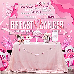 Breast Cancer Awareness Party Banner, Backdrop 7x5 Breast Cancer Awareness Background Breast Cancer Awareness Themed Backdrops for Breast Cancer Awareness Party Supplies Background Birthday