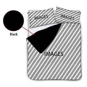 BIGCARJOB 3 Pieces Her Side His Side Dog Side White Black Duvet Cover Set (1 Duvet Cover + 2 Pillowcases) King Size Breathable Comforter Cover