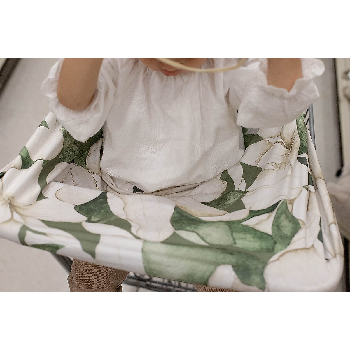 Pobi Baby Premium Multi-Use Cover - Nursing Cover, Baby Car Seat Covers, Shopping Cart, High Chair, and Breastfeeding Cover - Ultra-Soft, Stretchy, Floral Scarf for Baby and Mom (Zephyr Magnolia)