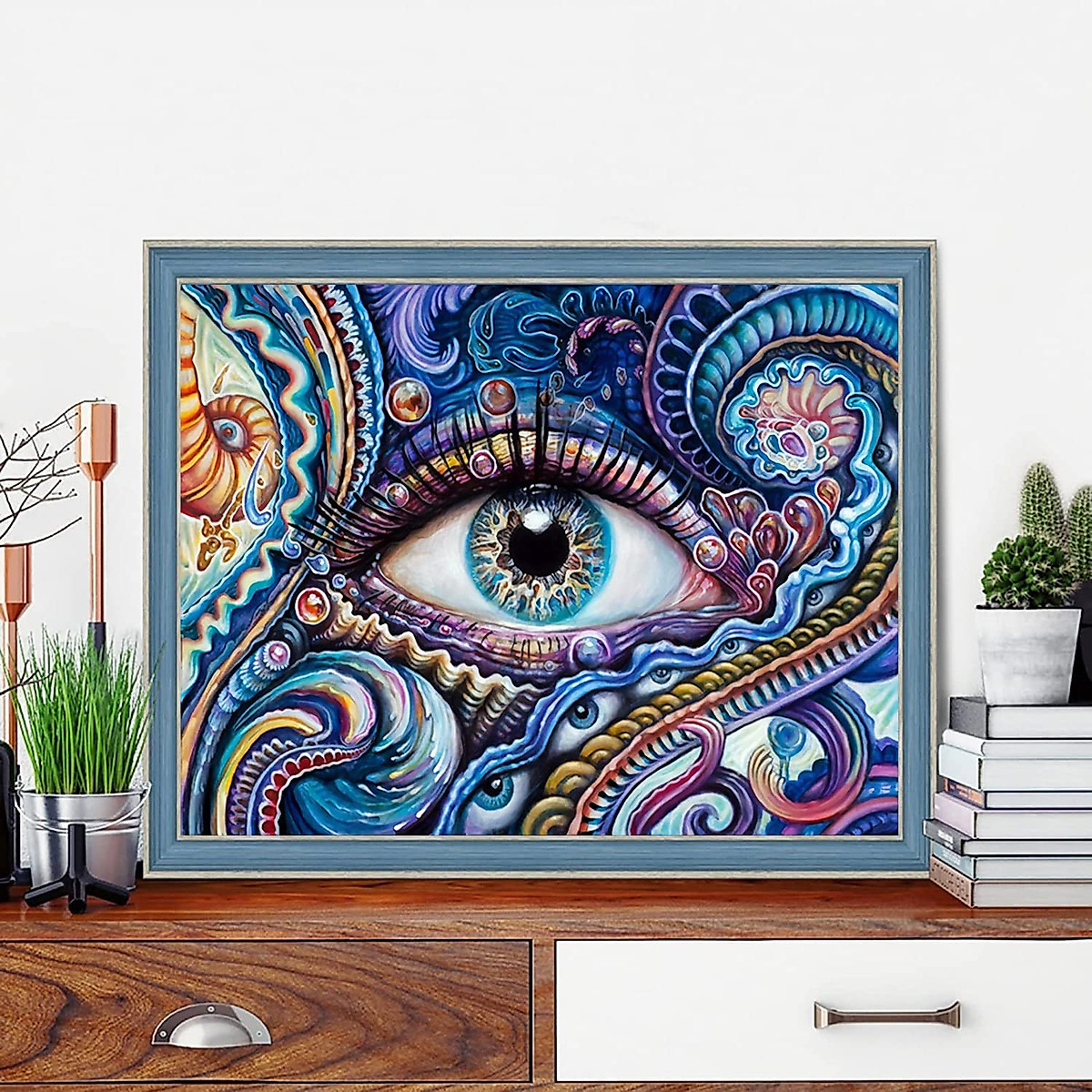 GemZono Mandala diamond painting Diamond Painting Kits for Adults Beginners 5D Paint with Mandala Eye Diamond Full Drill for Parents for Home Wall Decor(12x16inch/30×40cm)