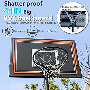 Basketball Hoop,7-10FT Adjustable Portable Basketball Backboard with Stand and Wheels Basketball Stand for Kids Teenagers Adults Outdoor/Indoor